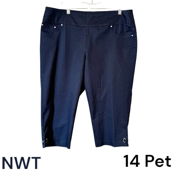 Ruby Rd. | Pants & Jumpsuits | Nwt Ruby Rd Summer Navy Capri Pants 4 Petite Y | Poshmark